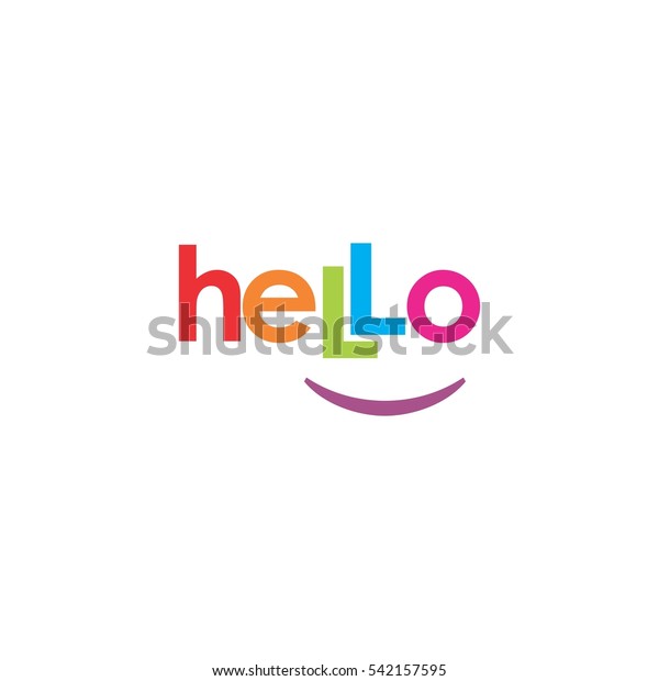 Hello Smile Greeting Logo Vector Stock Vector (Royalty Free) 542157595