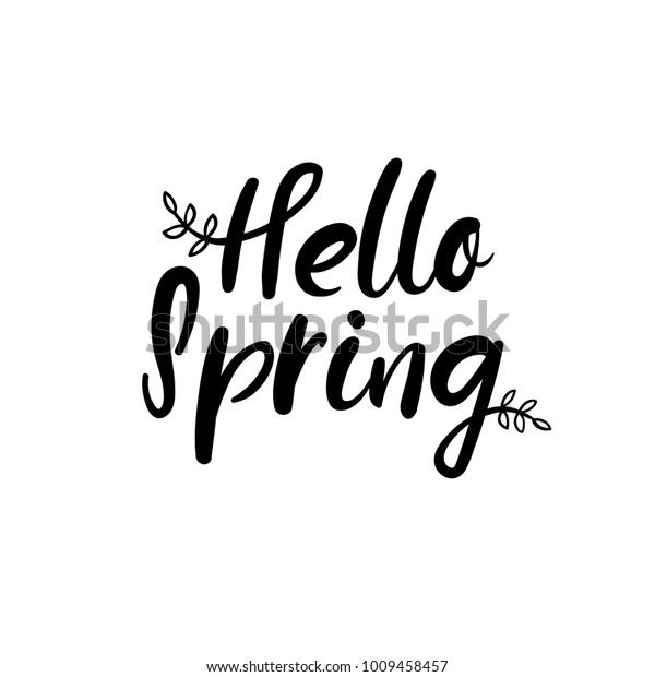 Hello Spring Calligraphy Inscription Spring Greeting 库存矢量图（免版税 ...