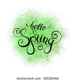Hello Spring Handwritten Calligraphy Lettering On Stock Vector (Royalty ...