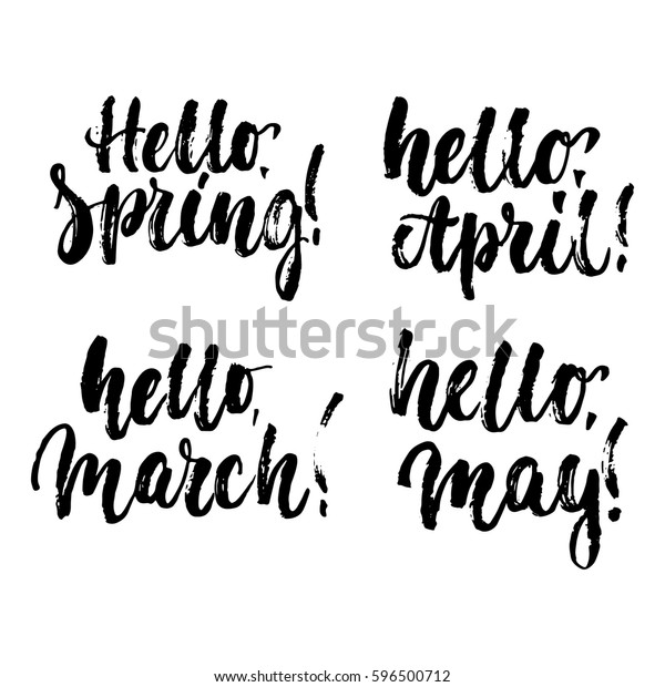 Hello Spring March April May Hand Stock Vector (Royalty Free) 596500712 ...
