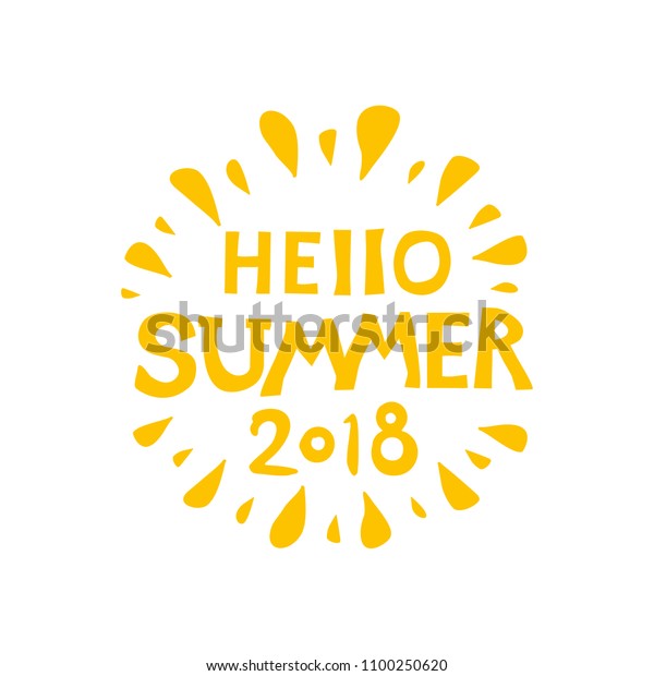 Hello Summer 2018 Circle Sun Rays Stock Vector (Royalty Free ...