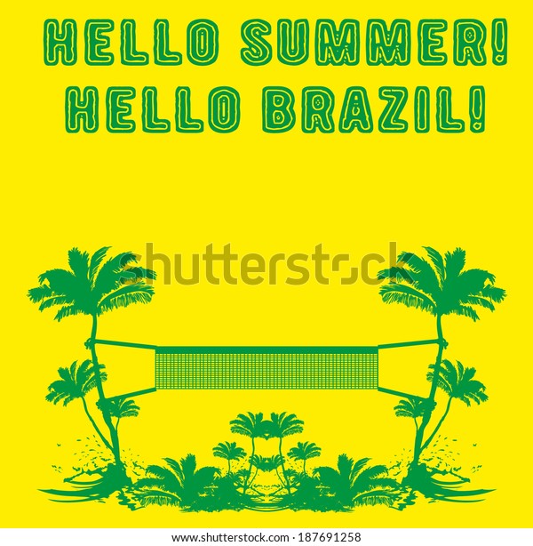 Hello Summer Hello Brazil Vector Art Stock Vector (Royalty Free) 187691258