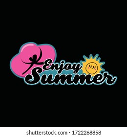 Hello Summer Illustration Enjoy Summer Background Stock Vector (Royalty ...