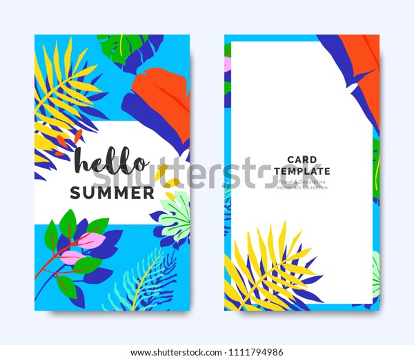 Hello Summer Invitation Card Template Design Stock Vector (Royalty Free ...
