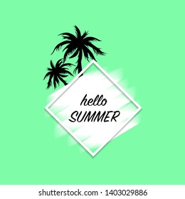 Hello Summer Modern Banner Green Background Stock Vector (Royalty Free ...