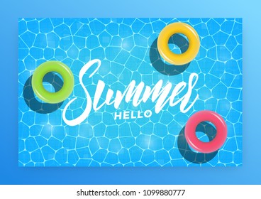 Hello Summer Summer Pool Party Invitation Stock Vector (Royalty Free ...