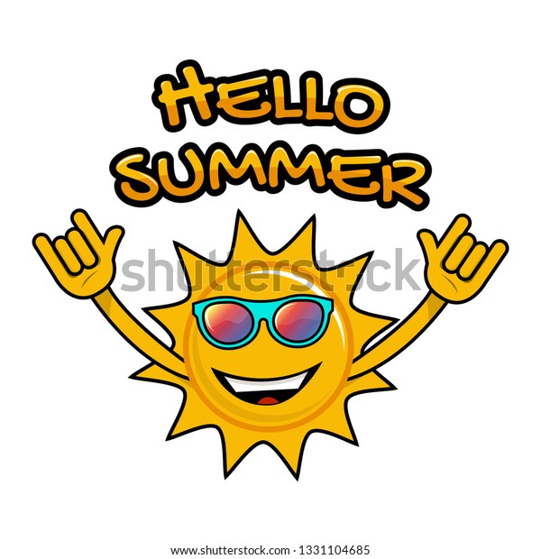 Hello Summer Sun Smile Design Vector Stock Vector (Royalty Free) 1331104685