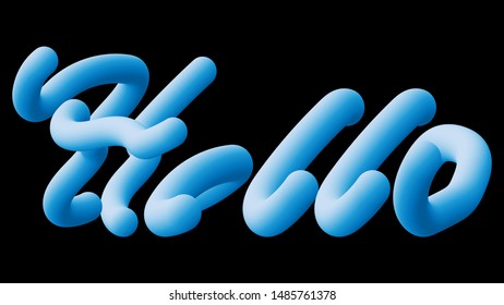 Hello Text Design On Black Background Stock Vector (Royalty Free ...