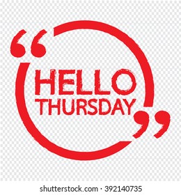 Hello Thursday Illustration Design Stock Vector (Royalty Free ...