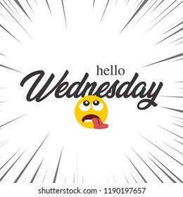 Hello Wednesday Lettering Design Smiley Stock Vector (Royalty Free ...