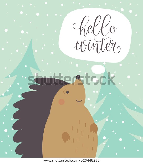 Hola tarjeta de invierno con el: vector de stock (libre de regalías ...