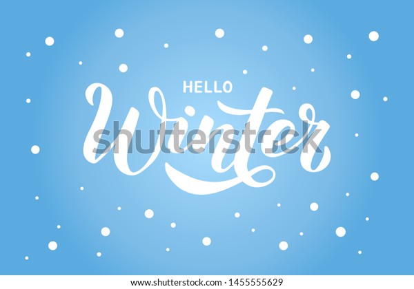 Hello Winter Hand Written Lettering Phrase Stock Vector (Royalty Free ...