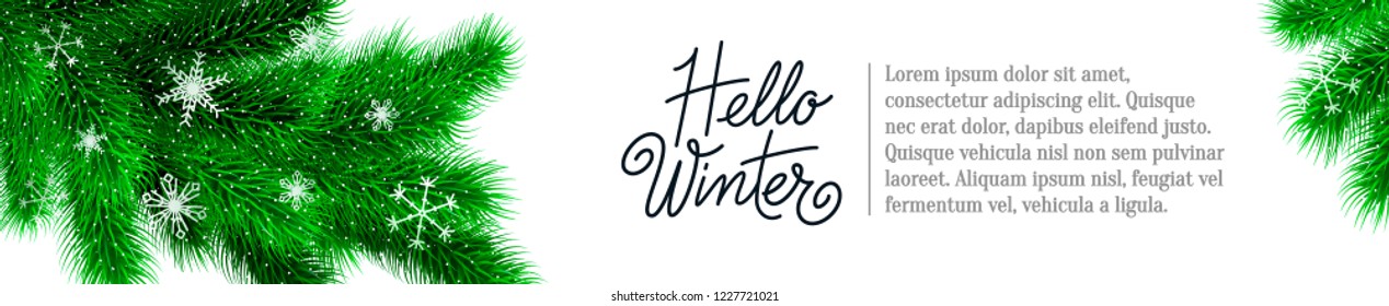 Hello Winter Vector Banner Design Template Stock Vector (Royalty Free ...