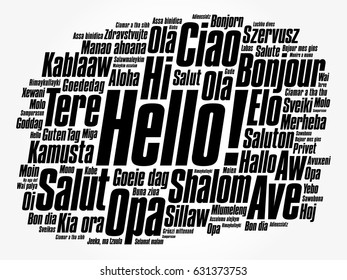 Hello Word Cloud Different Languages World Stock Vector (Royalty Free ...