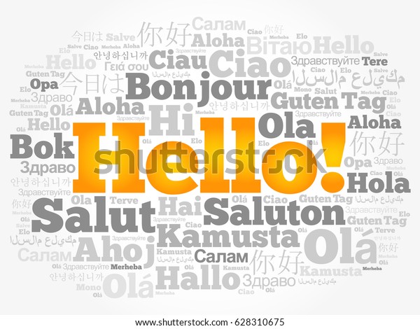 Hello Word Cloud Different Languages World Stock Vector (Royalty Free ...