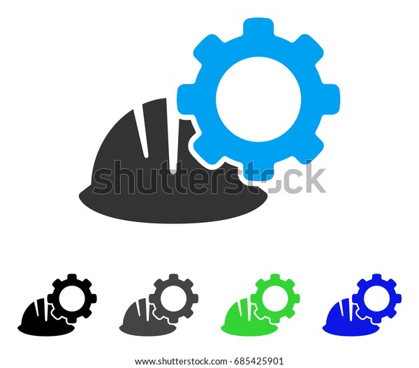 Helmet Gear Flat Vector Icon Colored Stock Vector (Royalty Free ...