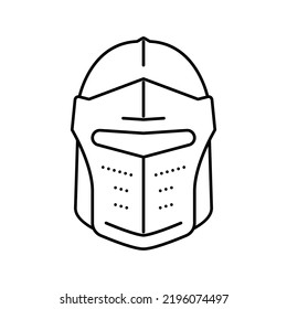 Helmet Knight Line Icon Vector Helmet Stock Vector (Royalty Free ...