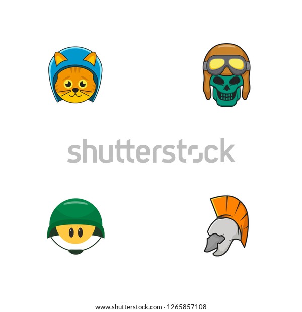 Helmet Logo Design Vector Stock Vector (Royalty Free) 1265857108