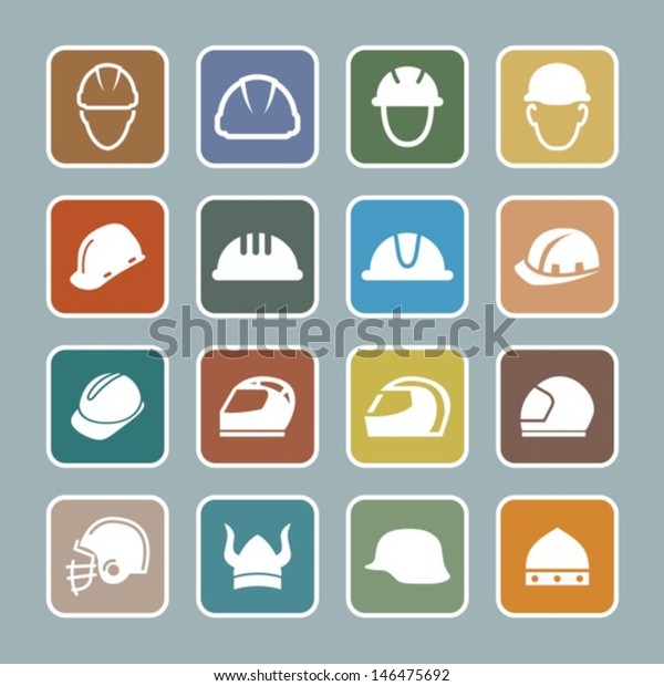 Helmet Pictograms Stock Vector (Royalty Free) 146475692 | Shutterstock