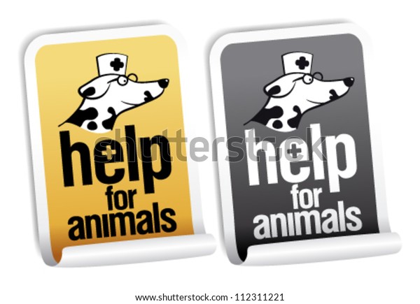 Help Animals First Aid Stickers Set Stock Vector (Royalty Free ...