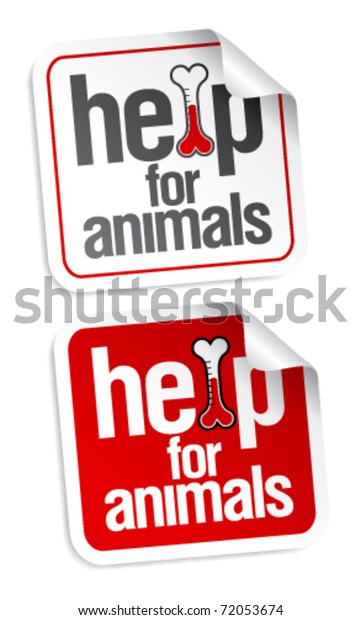 Help Animals First Aid Stickers Set Stock Vector (Royalty Free ...