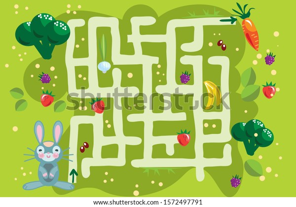 Help Bunny Find His Way Carrot Stock Vector (Royalty Free) 1572497791 ...