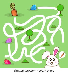 Help Cute Bunny Find Right Path Stock Vector (Royalty Free) 1923414662 ...
