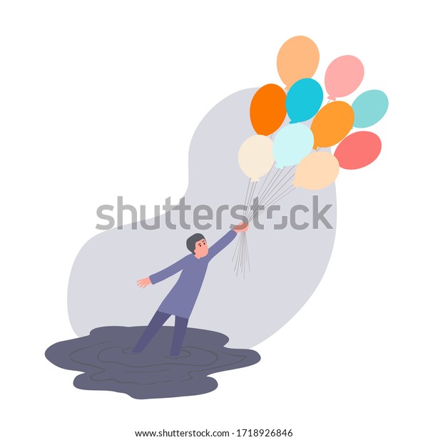 Help Depression Metaphor Coping Stress Psychological Stock Vector ...