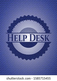Help Desk Badge Denim Background Vector Stock Vector (Royalty Free ...