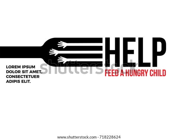 Help Feed Child Hunger Prevention Charity Stock Vector (Royalty Free ...