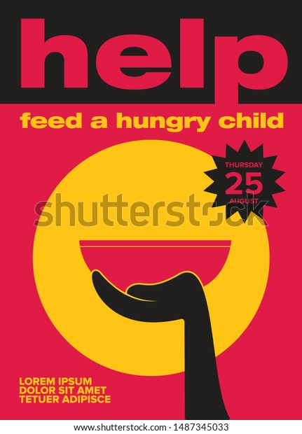 Help Feed Hungry Child Hunger Prevention Stock Vector (Royalty Free ...