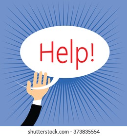 Help Hand Sign Design On Sunburst Stock Vector (Royalty Free) 373835554 ...