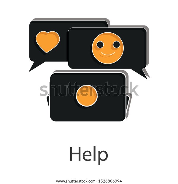 Help Icon Concept On White Background Stock Vector (Royalty Free ...