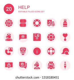 Help Icon Set Collection 20 Filled Stock Vector (Royalty Free) 1318180451