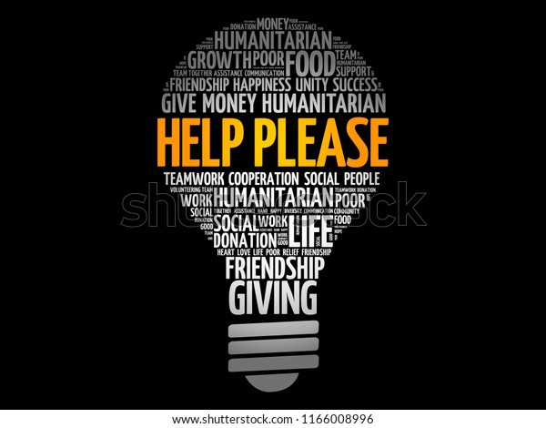Help Please Bulb Word Cloud Collage Stock Vector (Royalty Free ...