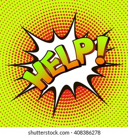 Help Pop Art On Background Halftone Stock Vector (Royalty Free ...