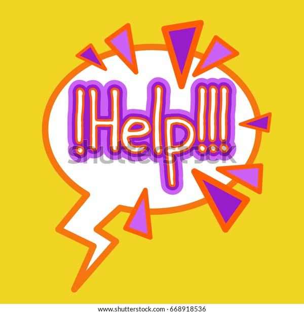 Help Sticker Label Icon Colorful Banner Stock Vector (Royalty Free ...