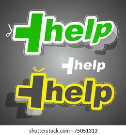 Help Sticker Vector Illustration Eps10 Stock Vector (Royalty Free ...