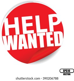 Help Wanted Red Label Sign Stickers Stock Vector (Royalty Free ...