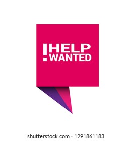 Help Wanted Sign Emblem Label Badgesticker Stock Vector (Royalty Free ...