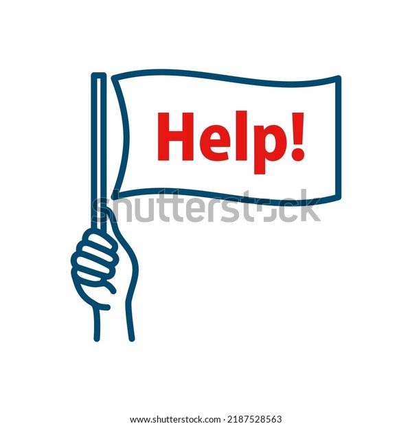 Help White Flag Icon Asking Help Stock Vector (Royalty Free) 2187528563 ...