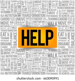 Help Word Cloud Background Health Concept Stock Vector (Royalty Free ...