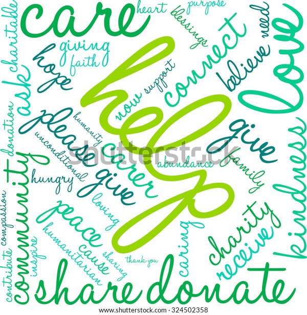 Help Word Cloud On White Background Stock Vector (Royalty Free ...