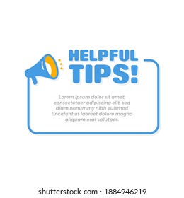 Helpful Tips Banner Frame Template Megaphone Stock Vector (Royalty Free ...