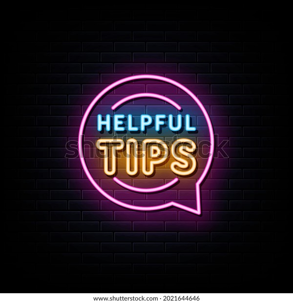 Helpful Tips Neon Text Neon Sign Stock Vector (Royalty Free) 2021644646 ...