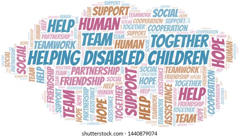 Helping Disabled Children Word Cloud Vector Stock Vector (Royalty Free ...