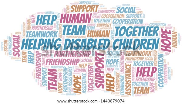 Helping Disabled Children Word Cloud Vector Stock Vector (Royalty Free ...
