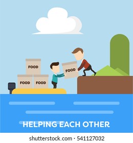 Helping Each Other Illustration Concept Stock Vector (Royalty Free ...