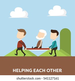 Helping Each Other Illustration Concept Stock Vector (Royalty Free ...
