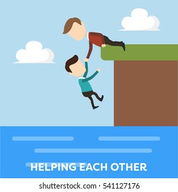 Helping Each Other Illustration Concept Stock Vector (Royalty Free ...